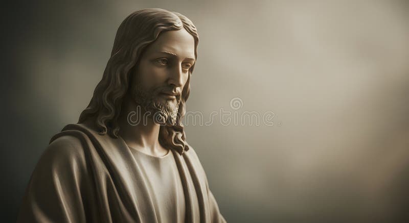 A Realistic Portrait of Jesus Christ, His Face Serene and Compassionate ...