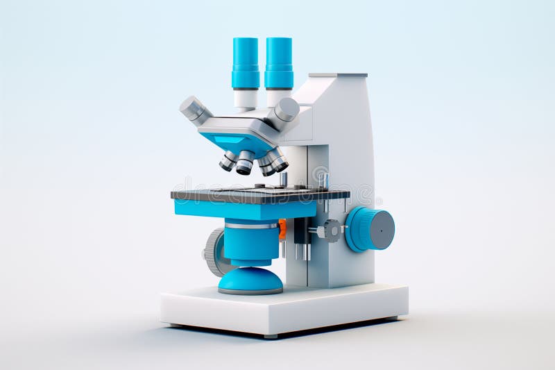 Realistic 3D Illustration of a Microscope on an Isolated Background ...