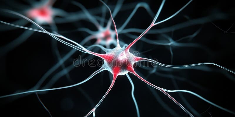 A Realistic 3D Illustration of Neurons and Synapses Transmitting Brain ...
