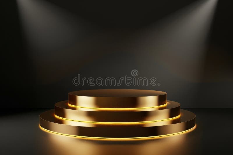 Realistic 3D Illustration Portraying an Award Podium with Authenticity ...