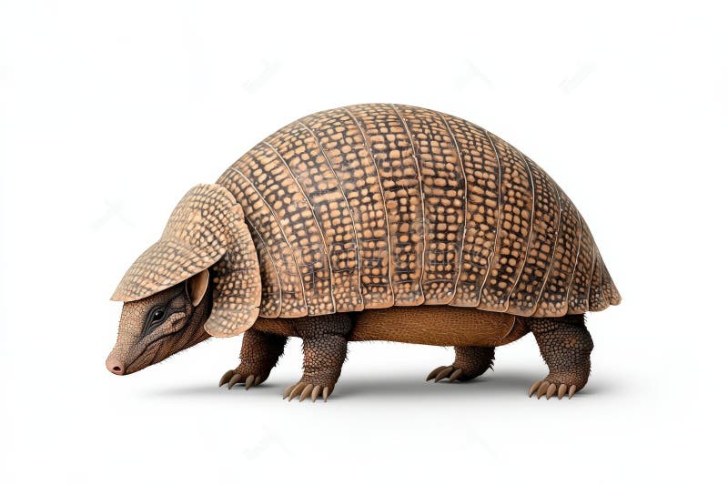 Realistic 3D Illustration of a Unique Armadillo with Distinctive Shell ...