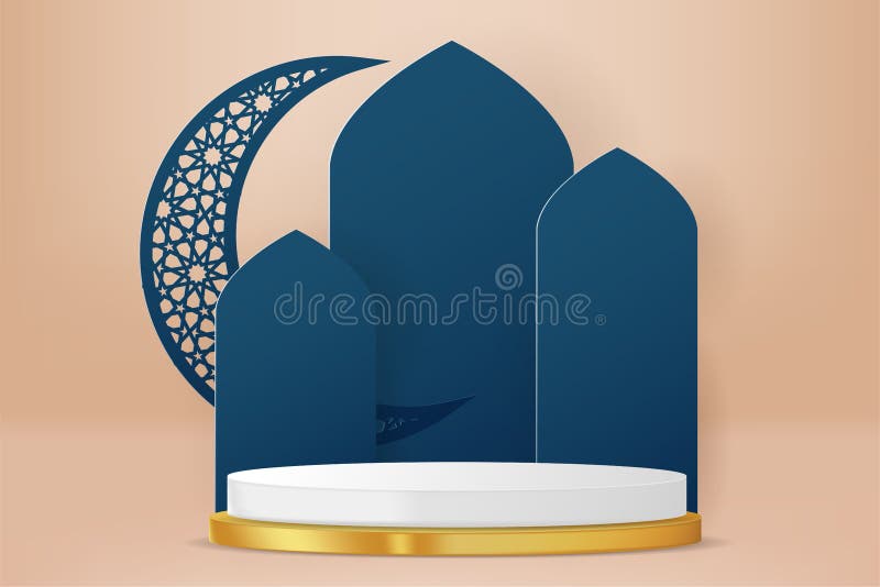 Realistic 3d Islamic Celebration with Islamic Ornament and Product ...