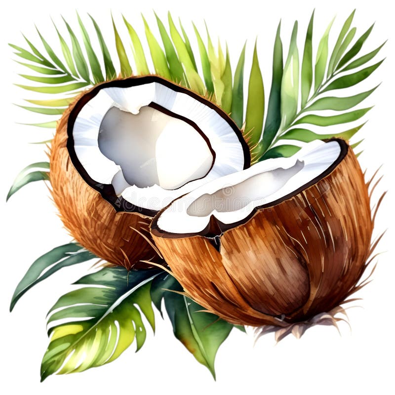 Realistic 3D Isolated Vector Set of Whole Coconuts, Half Coconuts and ... Realistic 3D Isolated Vector Set of Whole Coconuts, Half Coconuts and ...