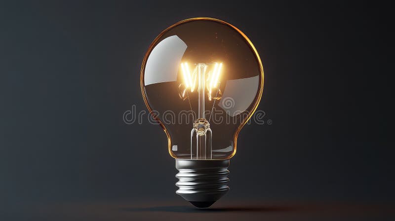 Realistic 3D Light Bulb Illustration - Transparent Modern Design for ...