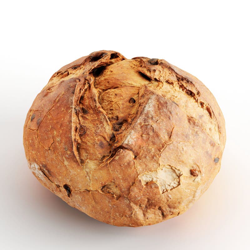 Realistic 3d Loaf of Bread Isolated on a Vertical White Background ...