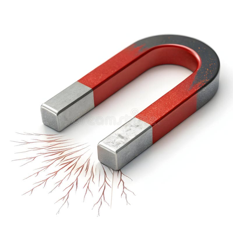 Realistic 3D magnet icon stock illustration. Illustration of symbol ...