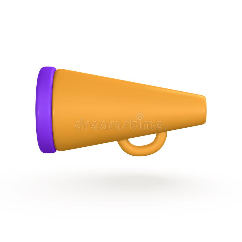 Realistic 3d Megaphone. Plastic Megaphone with Shadow Stock Vector ...