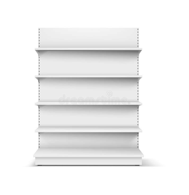 3D Realistic Supermarket Shelf Mockup with Front View Stock ...
