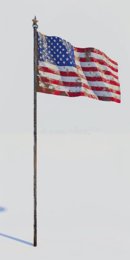 Realistic 3D Model of an American Flag for Patriot Day. Stock ...