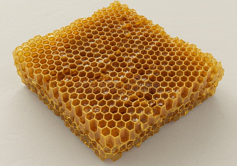 A Realistic 3D Model of a Honeycomb Structure. the Honeycomb is Square ...