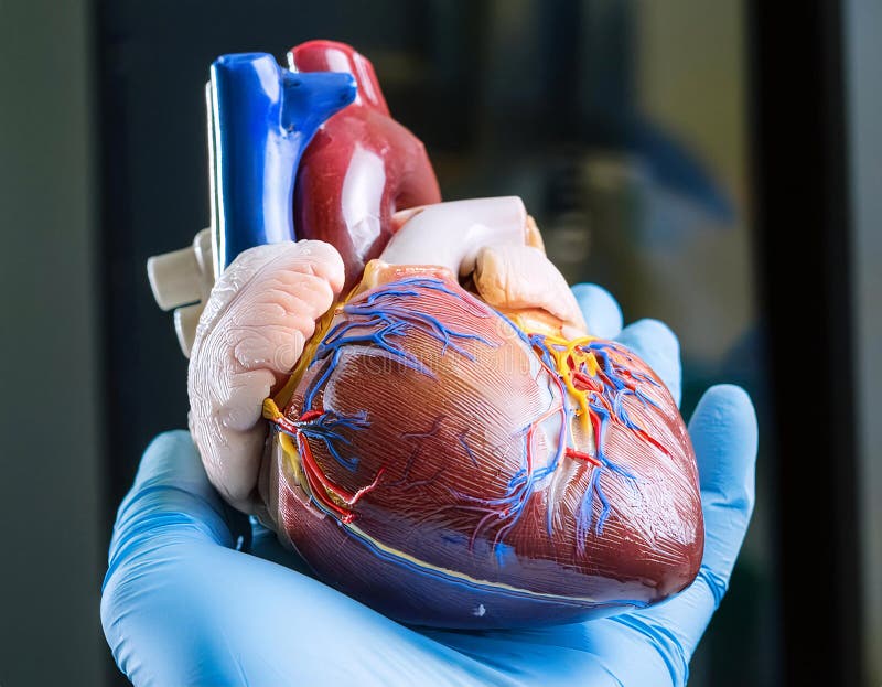 A Realistic 3D Model of a Human Heart, Sliced Open To Reveal Its Inner ...
