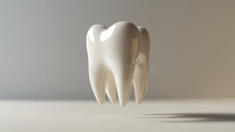 Realistic 3d Model of a Single Tooth with Glossy Surface on Neutral ...