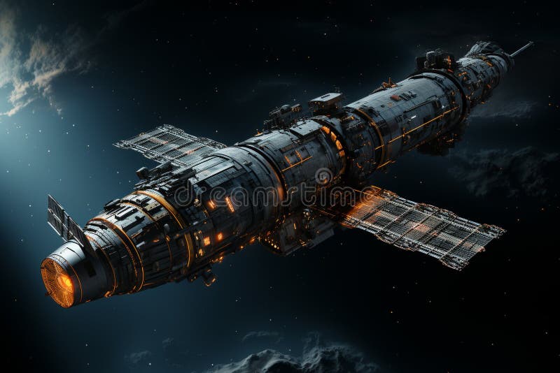 A Realistic 3D Model of a Spacecraft Exploring Space Stock Image ...