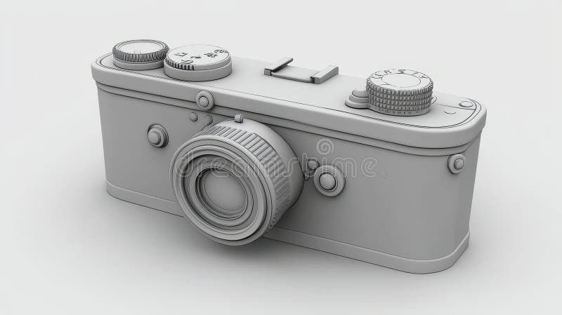 Realistic 3D Model of Vintage Camera Design for Creative Projects Stock ...