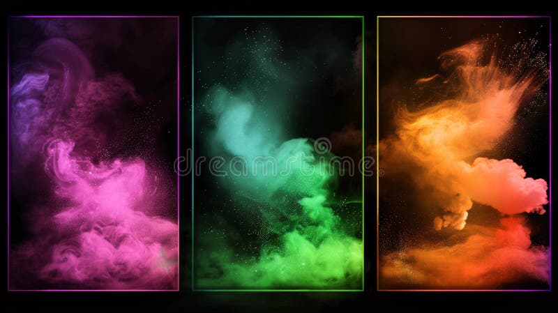 A Realistic 3D Modern Illustration of Explosion Square Frames and ...