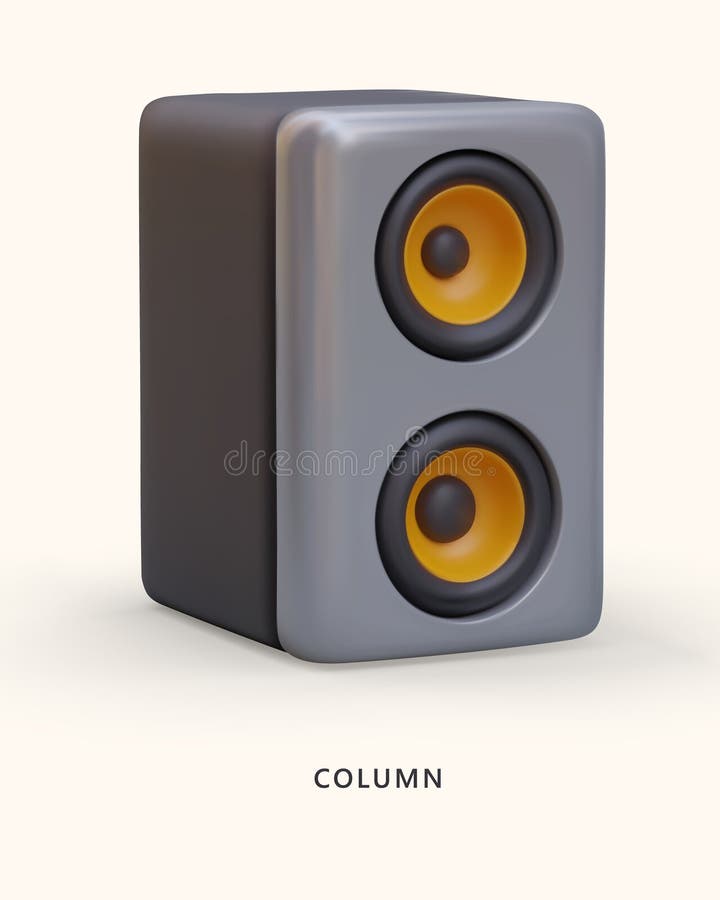Realistic 3d Music Column. Music Player and Sound Amplification Device ...