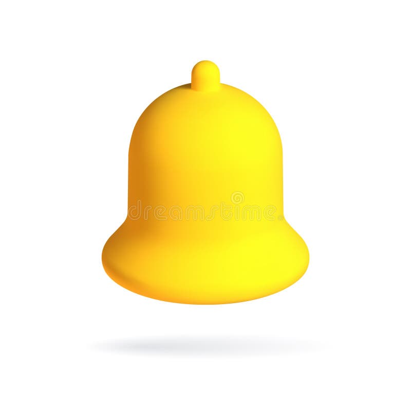 Realistic 3d Notification Yellow Bell Icon Stock Vector - Illustration ...