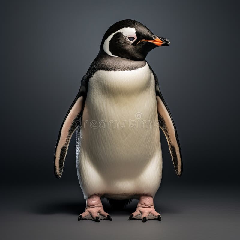 Realistic 3d Penguin Model in Studio Shot on Isolated Background Stock ...