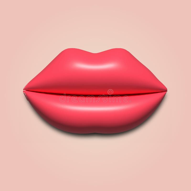 Realistic 3d Pink Lips. Vector Stock Vector - Illustration of teeth ...