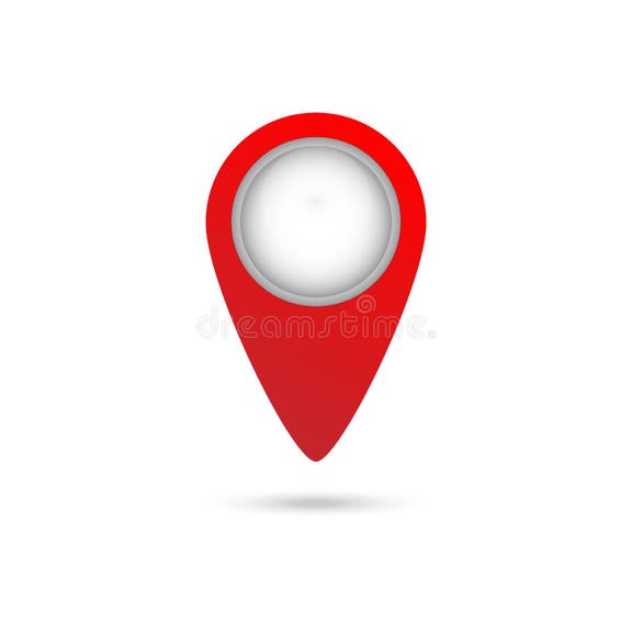 Realistic 3d Pointer of Map. Red Map Marker Icon in Vector Stock Vector - Illustration of ...