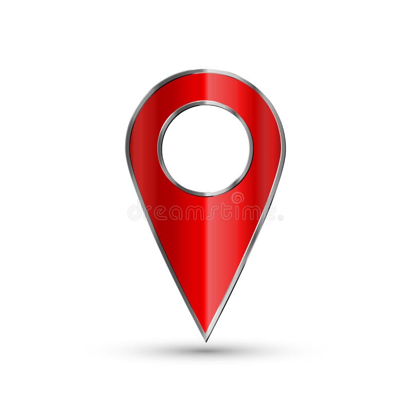 Realistic 3d Pointer of Map. Red Map Marker Icon in Vector Stock Vector ...