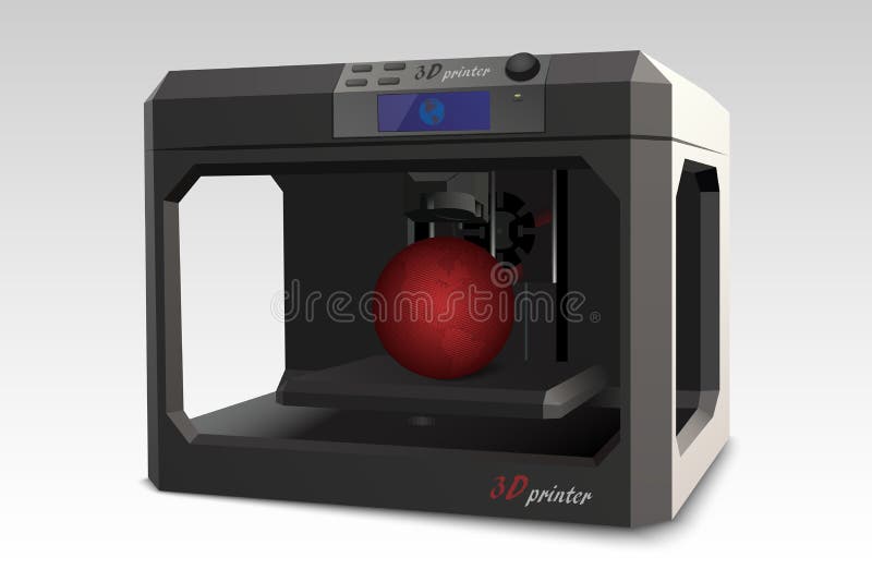 Realistic 3D Printer stock vector. Illustration of technology - 83941912