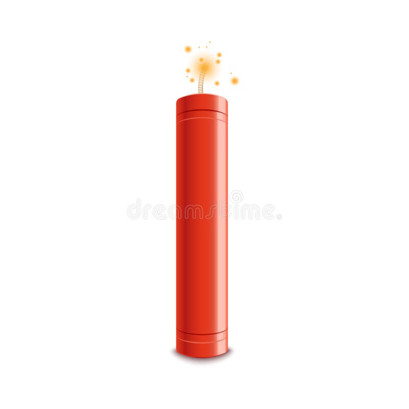 Realistic 3d Red Fire Flash Vector Illustration Isolated on a White ...