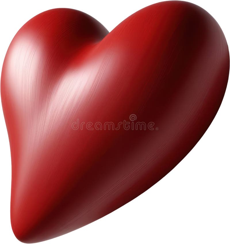Realistic 3D Red Heart Shape with Smooth and Glossy Curved Surface ...