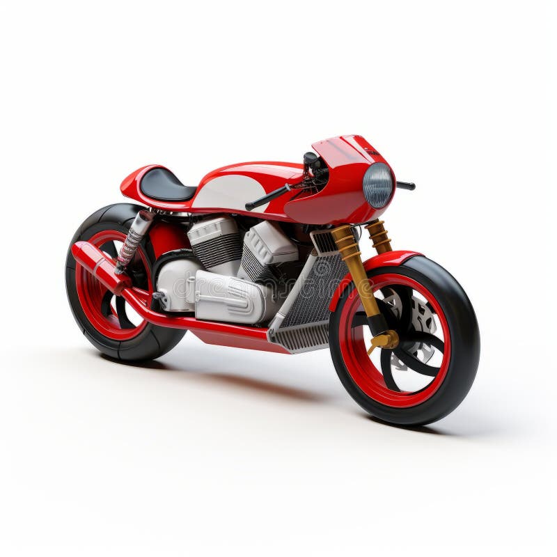 Realistic 3d Red Motorcycle Model - Innovative Industrial Design Stock ...