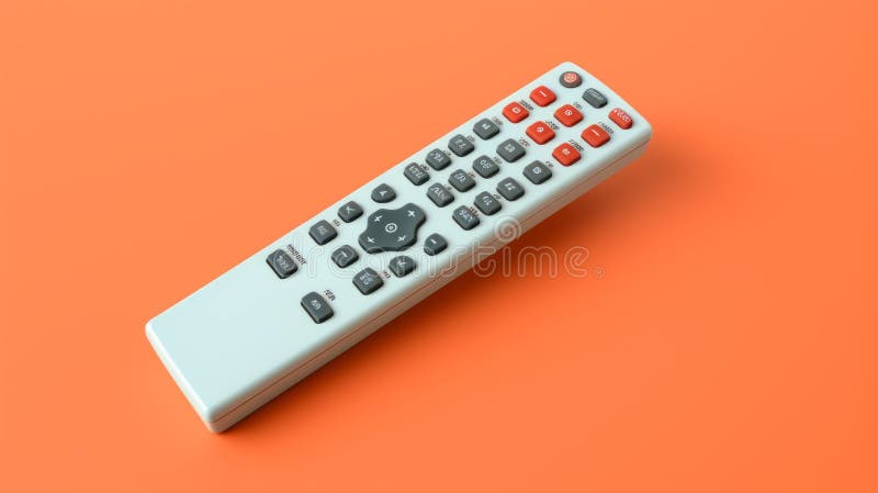Realistic 3d Remote Control on Orange Background Stock Illustration ...