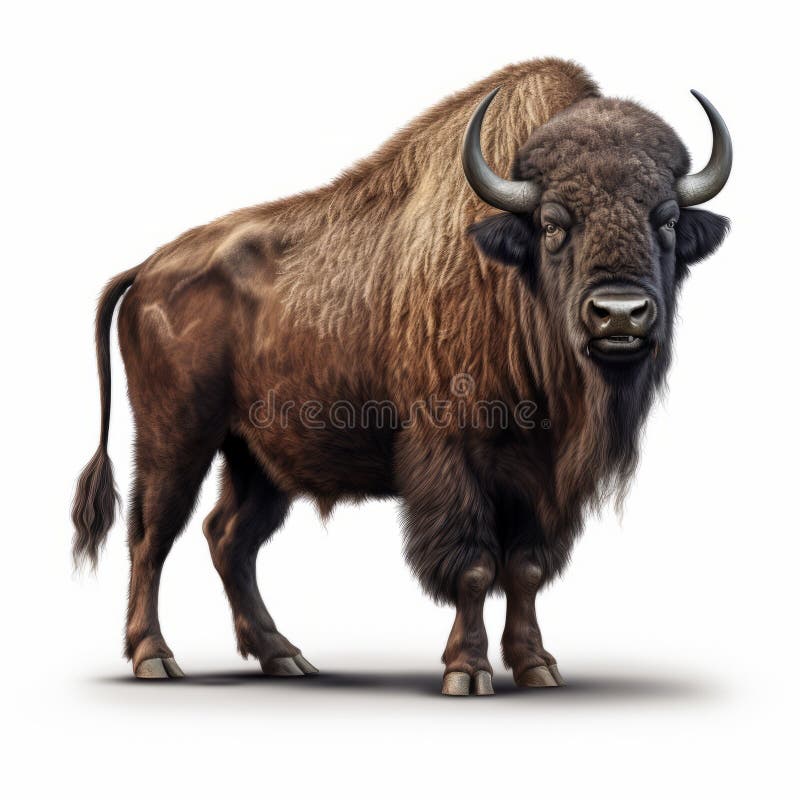 Realistic 3d Render of Bison on White Background Stock Illustration ...