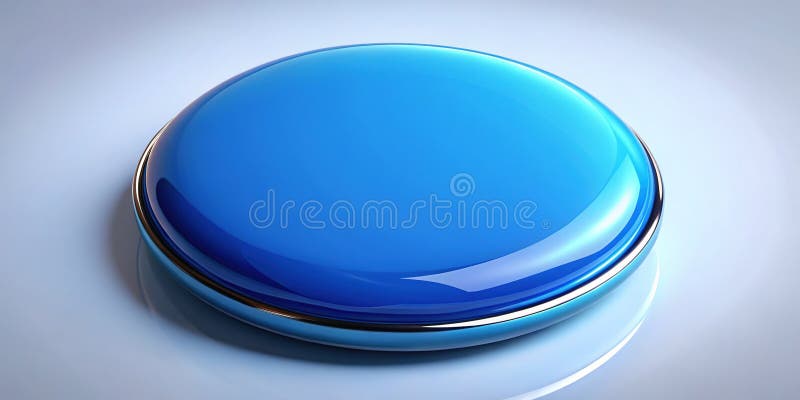 Realistic 3D Render of a Blank Glossy Blue Badge Button Perfect for ...