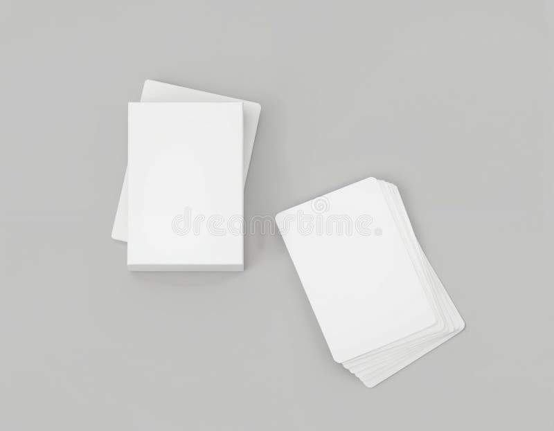 Realistic 3D Render of Blank Playing Cards, Cardboard Box Packaging ...