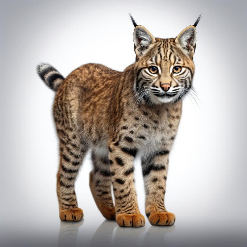Realistic 3d Render of a Bobcat on White Background Stock Illustration ...