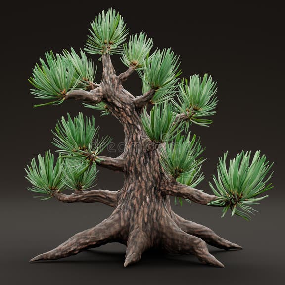 3D Render of Bonsai Tree stock illustration. Illustration of render ...