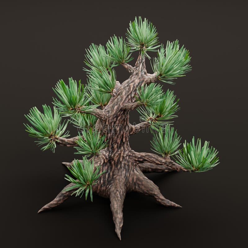 3D Render of Bonsai Tree stock illustration. Illustration of bonsai ...