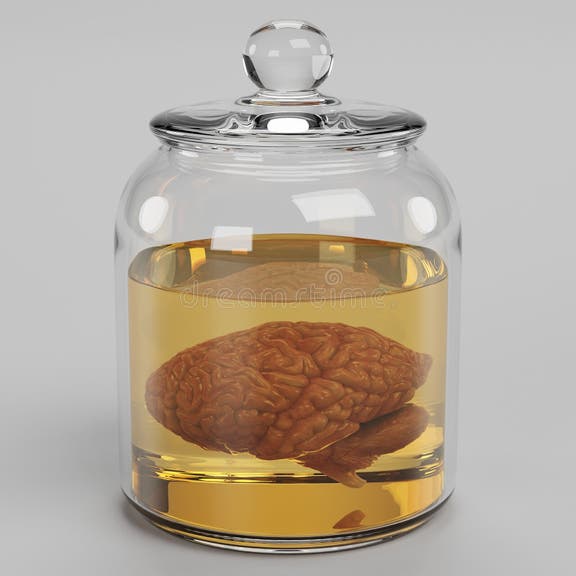 3D Render of Brain in Jar stock illustration. Illustration of brain ...