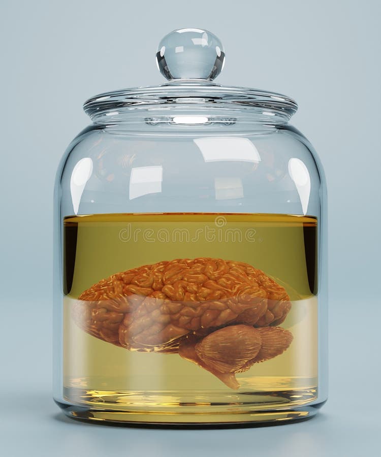 3D Render of Brain in Jar stock illustration. Illustration of render ...