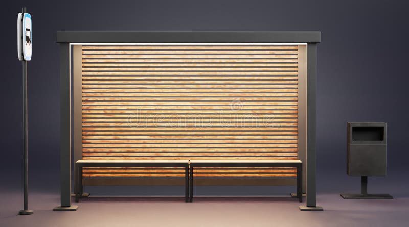 3D Render of Bus Station stock illustration. Illustration of render ...