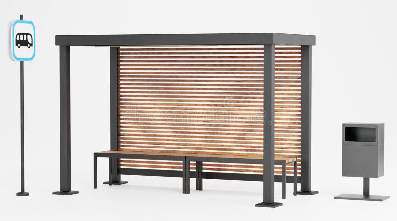 3D Render of Bus Station stock illustration. Illustration of station ...