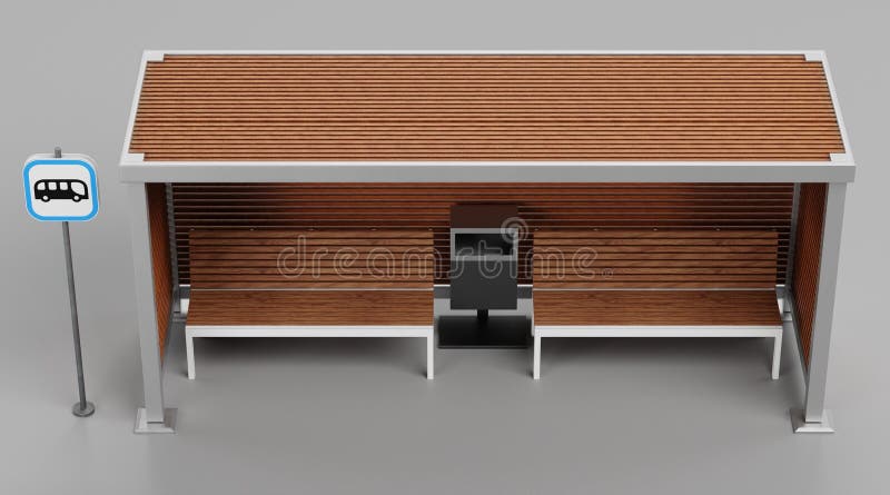3D Render of Bus Station stock illustration. Illustration of station ...