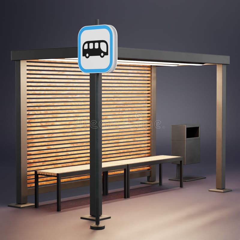 3D Render of Bus Station stock illustration. Illustration of city ...