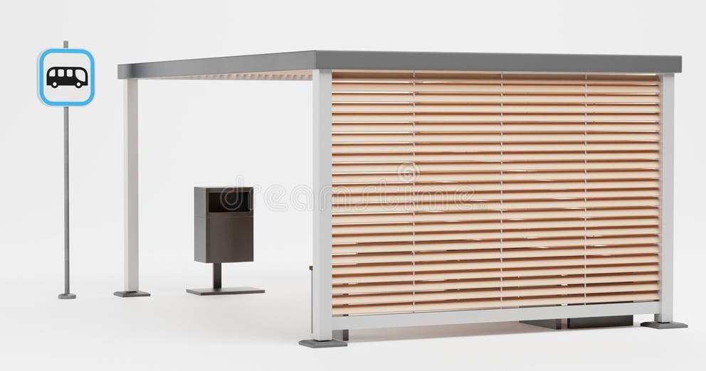 3D Render of Bus Station stock illustration. Illustration of street ...