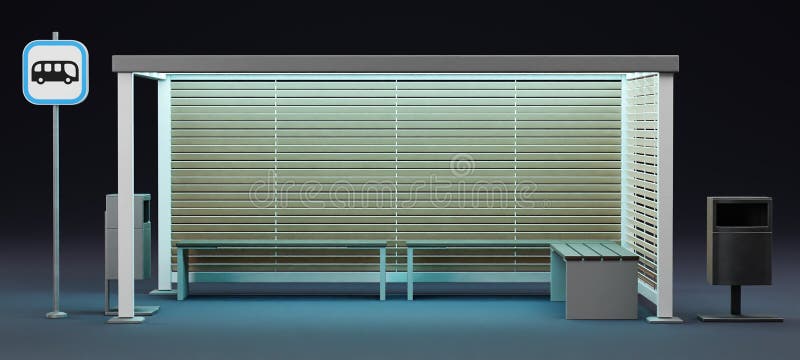 3D Render of Bus Station stock illustration. Illustration of traffic ...