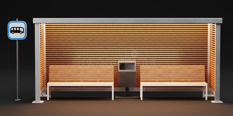 3D Render of Bus Station stock illustration. Illustration of shelter ...