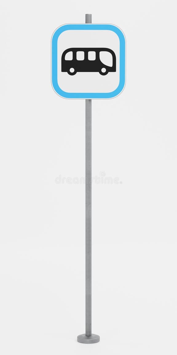 3D Render of Bus Station Sign Stock Illustration - Illustration of ...