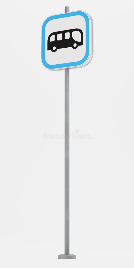 3D Render of Bus Station Sign Stock Illustration - Illustration of ...