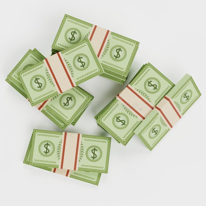 3D Render of Cartoon Money stock illustration. Illustration of dollar ...