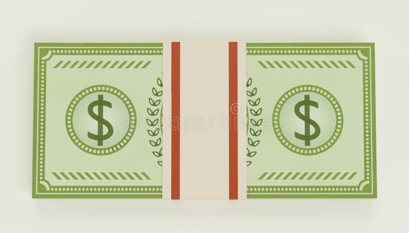 3D Render of Cartoon Money stock illustration. Illustration of paper ...