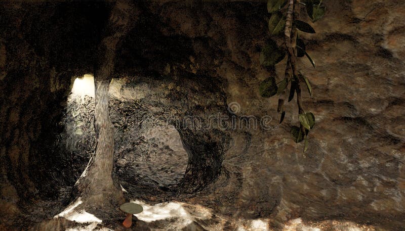 3D Render of Cave stock illustration. Illustration of underground ...